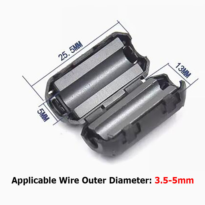 Magnetic Ring Ferrite Core Suppressor RFI Noise Filter Clip Snap Cable ...