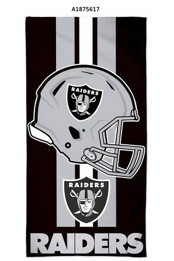 NFL Las Vegas Raiders Vertical 3 Stripes Helmet Center Beach Towel 30 ...