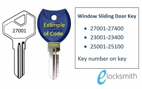 Key to Code Number Suits Doric Window or Door Lock 27001-27400 23001 ...