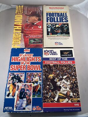NFL Films Video Lot of 4 VHS Tapes Super Bowl Highlights Follies Joe ...