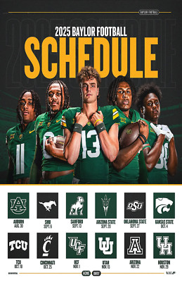 Baylor Bears 2025 Schedule Poster 11 x 17 inches Baylor Bears Football ...