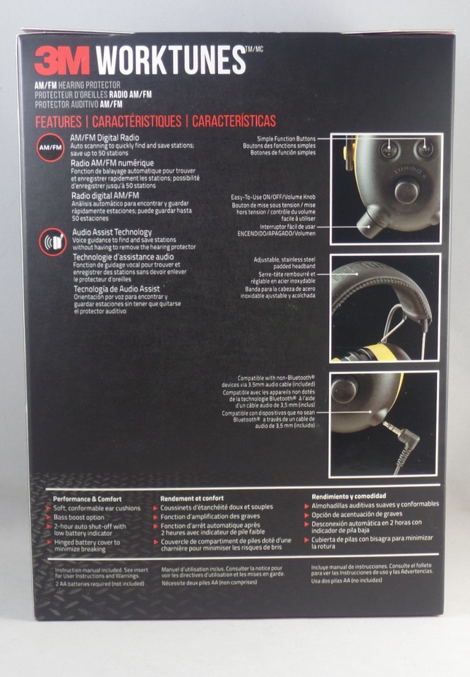 3M Worktunes AM/FM Radio Audio Hearing Noise Protector Headphone ...