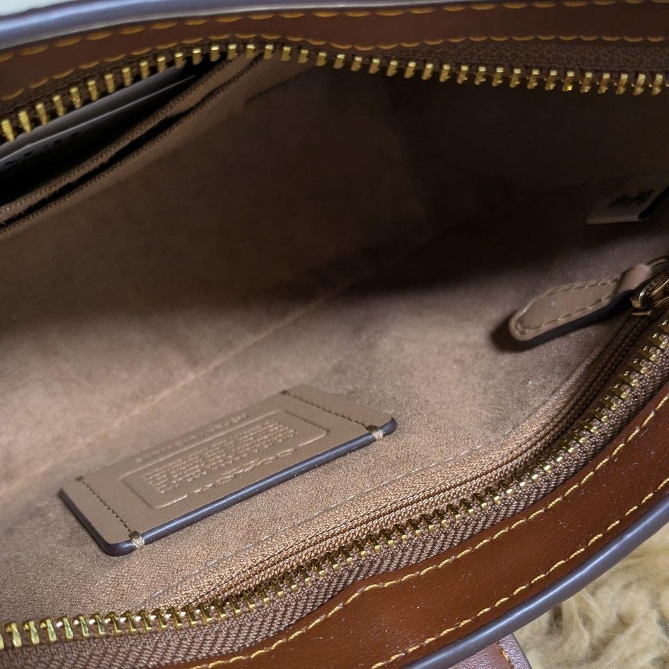 COACH CW008 2way Shoulder Canvas Leather Brown H6.5xW9.6xD2.5 In Used ...
