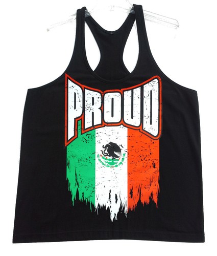 Mens Proud Mexican Flag Muscle Stringer Bodybuilding Mexico Workout Gym ...
