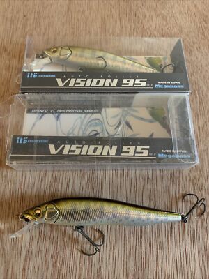 Megabass Vision 95 Jerk bait Fishing Lures AL Smelt NIB. Lot Of 2 | eBay