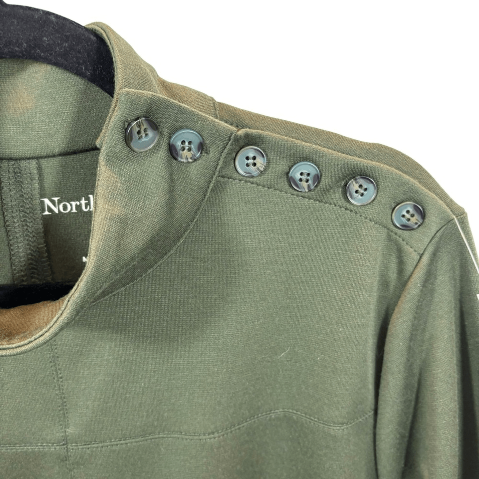 Ladies NorthStyle Brand Army Green Button Collar Shift Dress Size Large ...