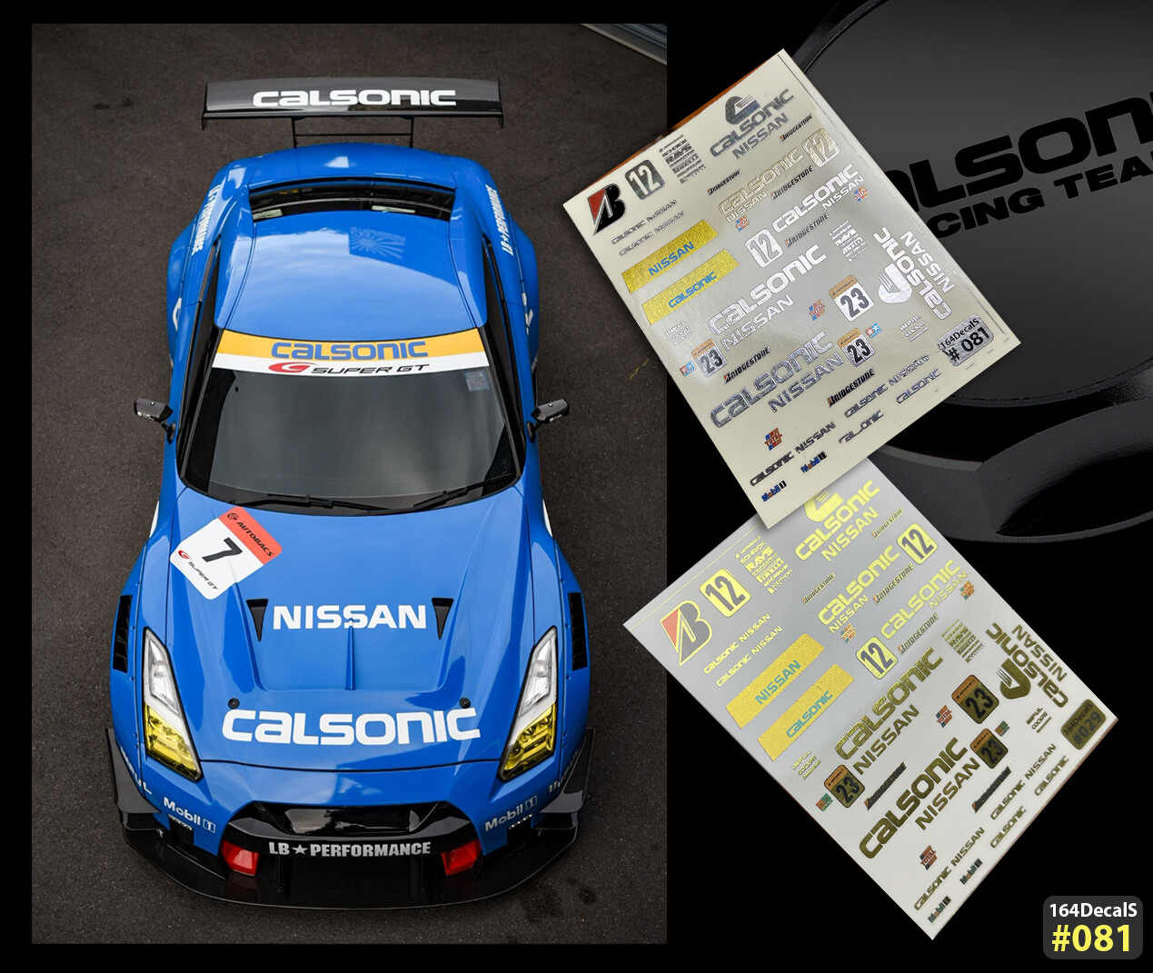 CALSONIC RACING CHROME / GOLD Waterslide Decals 1/64 CUSTOM Hot Hw ...