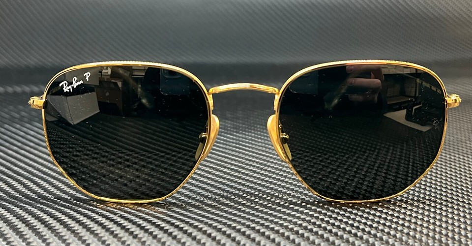 RAY BAN RB8148 921658 Gold Titanium Green Polarized Men's 51 mm ...