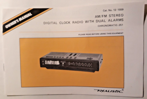 RADIO SHACK / Realistic AM/FM Digital Dual Alarm Clock Radio Model 12 ...