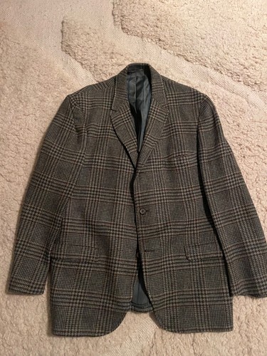 Green Houndstooth Suit Jacket Only Wool Union Made in USA 42R | eBay