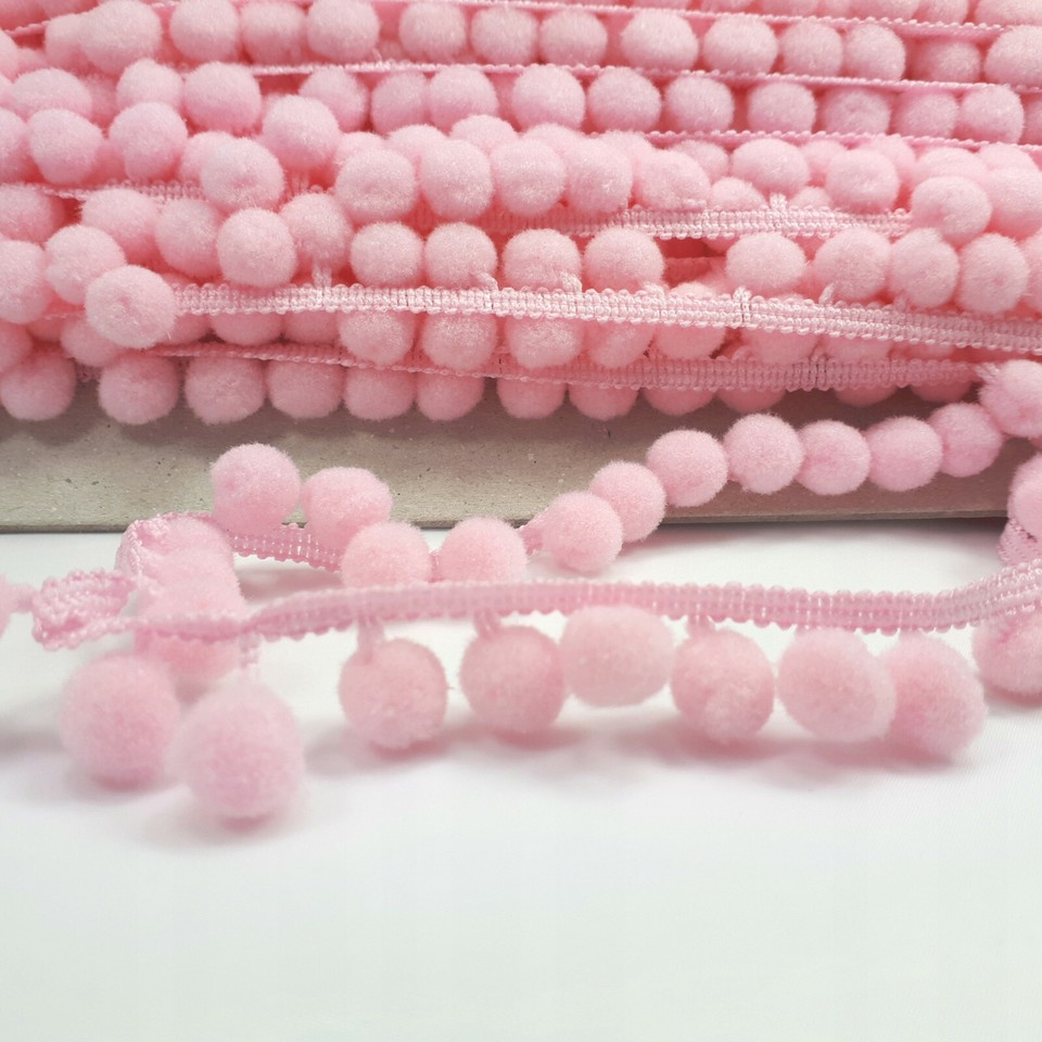 POM POM Trim Quality Pompoms 10mm Bobbles 18mm Total Width Tape Various ...