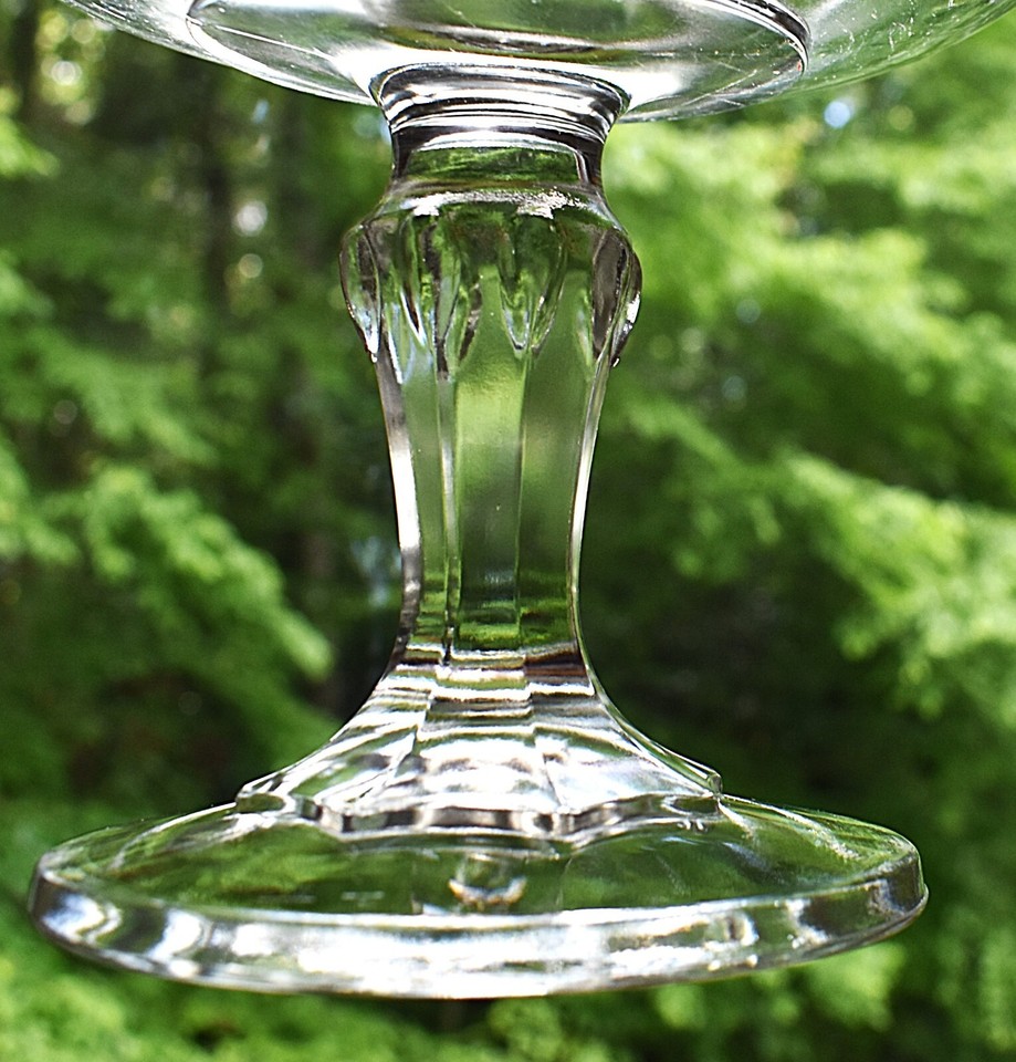 Antique Crystal Glass Pedestal Bowl Beaded Elegant Heavy 8" | eBay