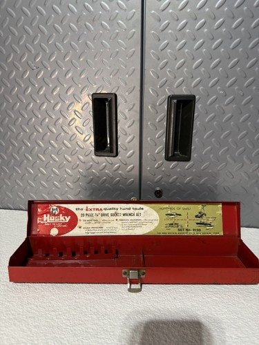 Husky Hand Tools Metal socket Box Vintage Red | eBay