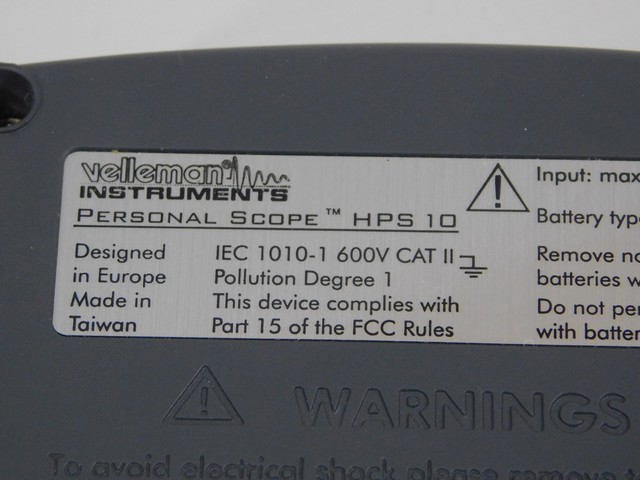 Velleman Instruments HPS10 Hand Held Personal Oscilloscope Scope for ...