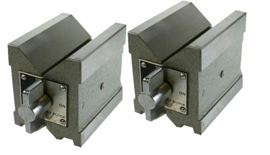 Magnetic Vee Block 4" V Blocks Pair Heavy Precision Size 100 x 95 x 75 ...
