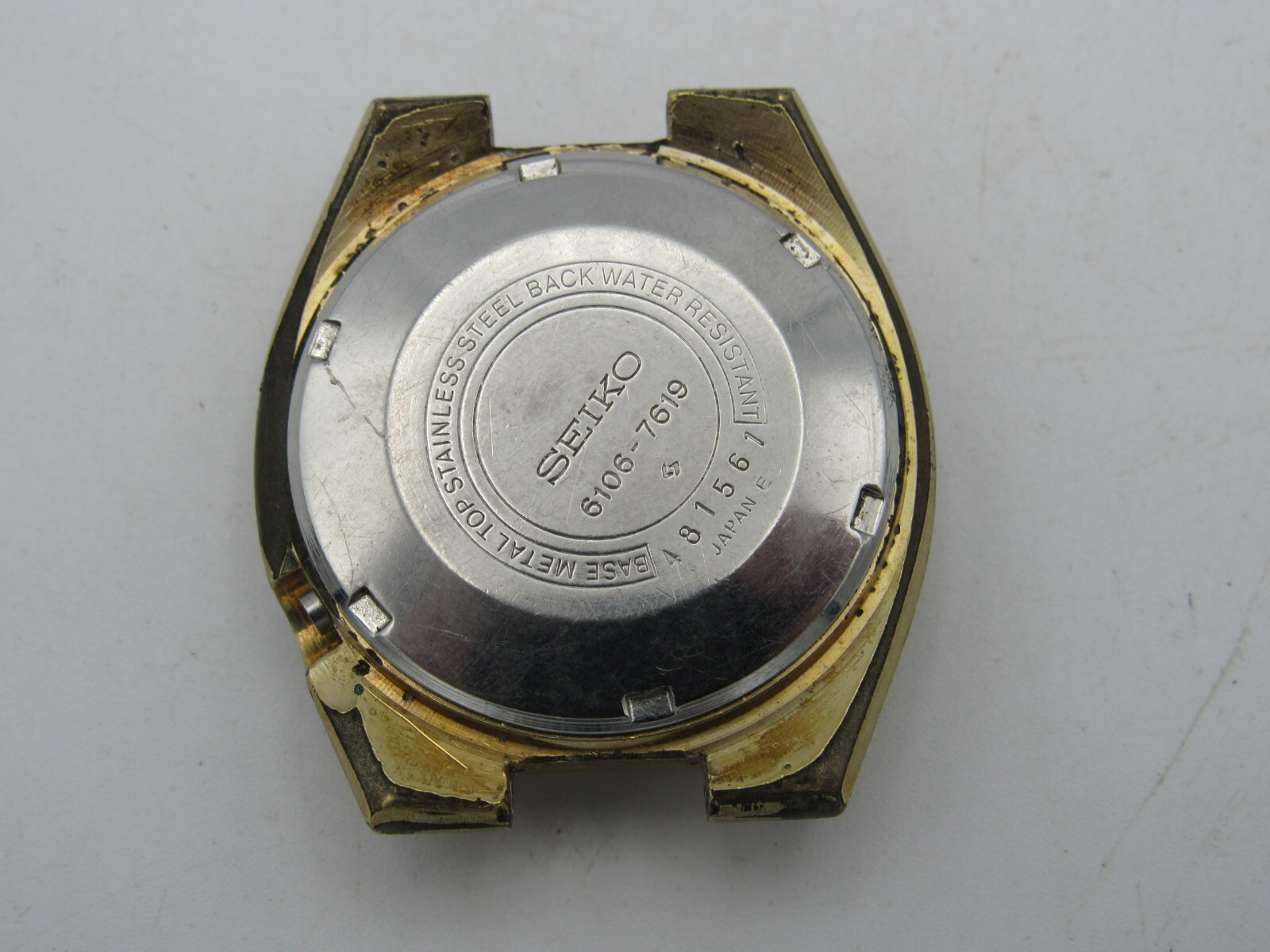 Vintage SEIKO Watch Case Complete 6106-7619 37mm Nice Shape for Parts ...