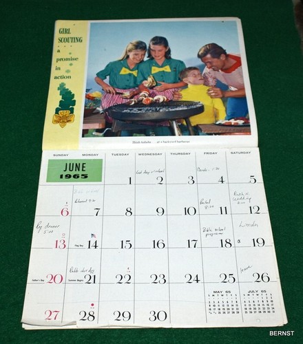 VINTAGE GIRL SCOUT - 1965 GIRL SCOUT CALENDAR - 1965 ROUNDUP | eBay