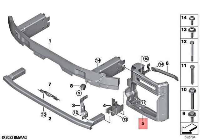 Genuine BMW X5 G05 G07 X5 40iX 50iX X7 SAV Crash Reinforcement Left ...