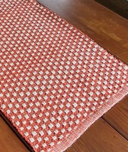 Woven Table Runner COTTAGE WEAVE Pumpkin Cream 36" Colonial Primitive ...