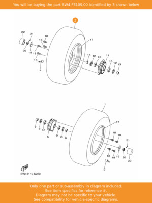 YAMAHA Tire, BW4-F510S-00 OEM YFZ50 | eBay UK