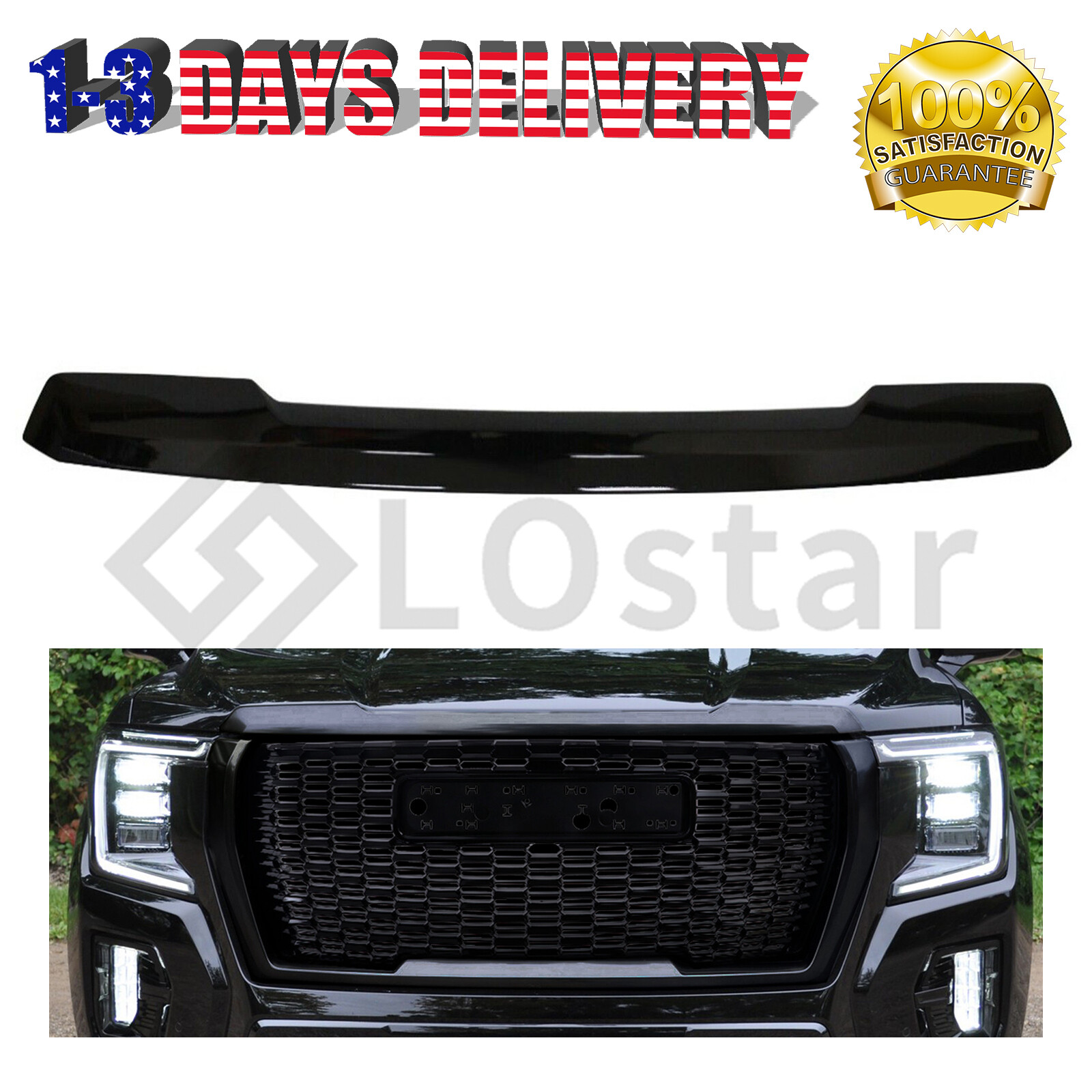 2021-2022 GMC Yukon Yukon XL Front Upper Hood Molding Trim Fits | Black ...