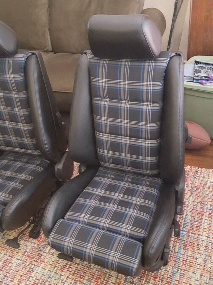 BMW E30 325e 325i 318 SPORT SEAT UPHOLSTERY KIT CENTERS GERMAN TARTAN ...