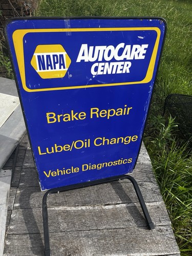 Vintage NAPA Brake Auto Repair Shop Sign Two Sided On Stand Metal | eBay
