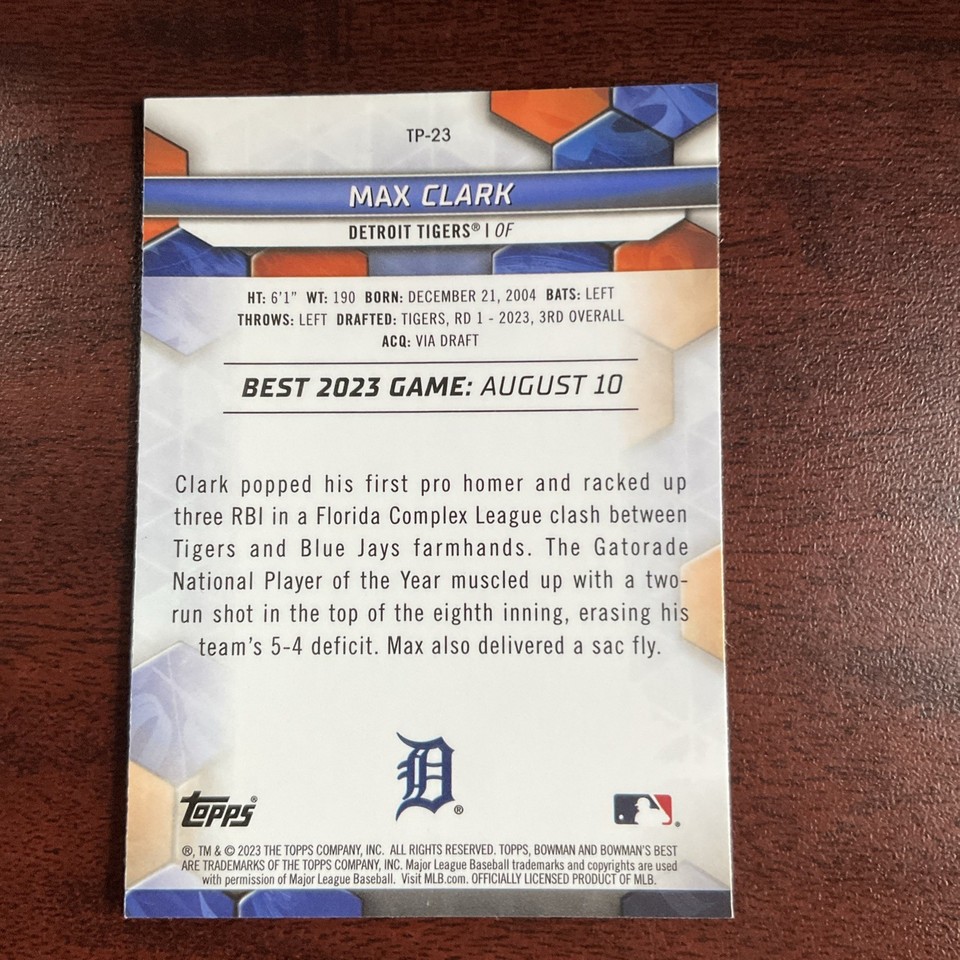 2023 Bowman's Best - Top Prospects Refractor #TP-23 Max Clark (RC) | eBay