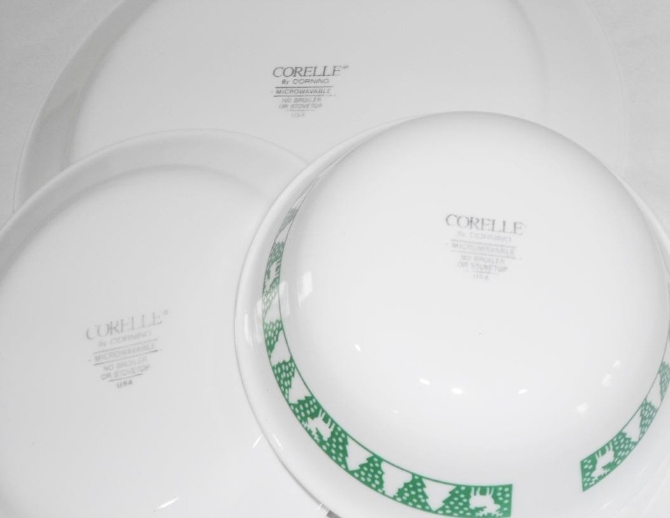 ️ Corelle WINTER FESTIVAL 10.25" DINNER PLATE Christmas Trees Snowmen ...