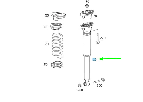 NEW MERCEDES-BENZ GLC X253 REAR SHOCK ABSORBER A2533201330 ORIGINAL | eBay