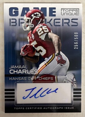 Jamaal Charles Topps Unique Game Breakers Autographed Card 256/500 | eBay
