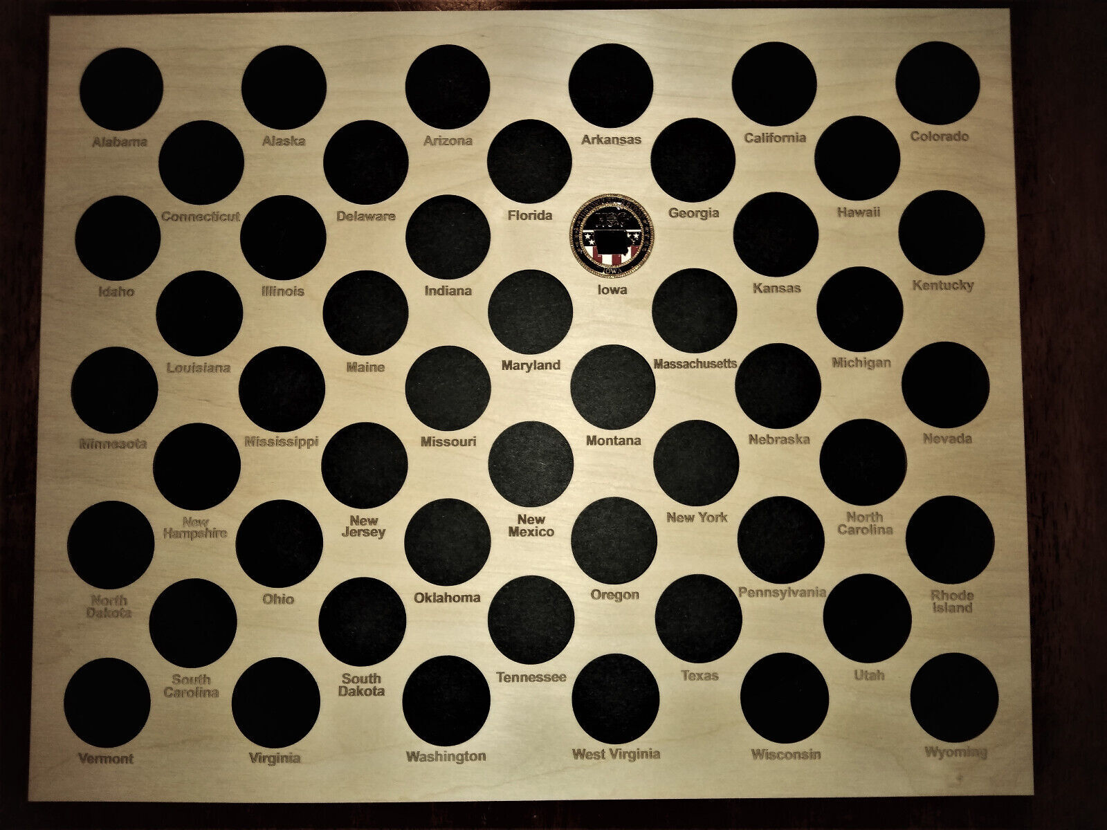 50 Poker Chip Display Frame Insert Engraved States for HOG metal ...