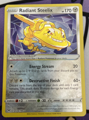 HOLO Radiant Steelix 124/196 NM / M - Lost Origin Pokemon Card $1 Flat ...