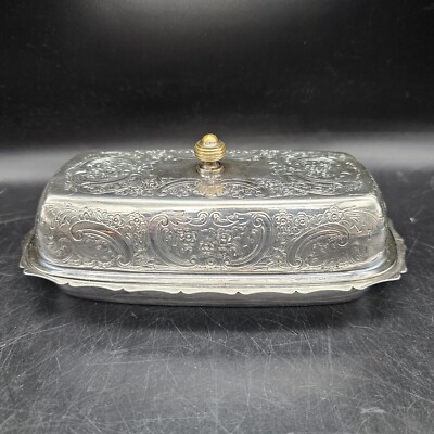 Barker Ellis England Engraved Silverplate Butter Dish With Lid | eBay