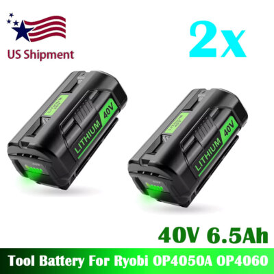 40V 6.5Ah Lithium-lon Tool Battery Replace for Ryobi OP4050A OP4060 ...