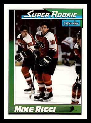 1991 O-Pee-Chee Mike Ricci Super Rookie #13 Philadelphia Flyers ...