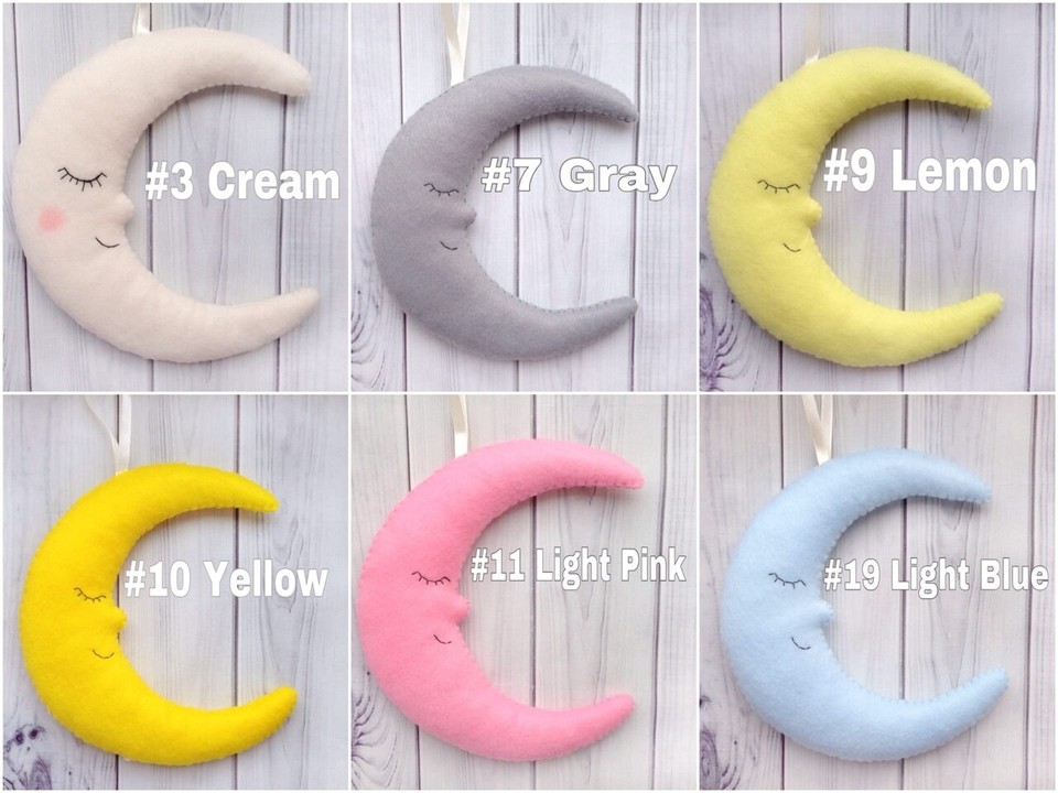 Felt Moon Mobile for Crib Cot Nursery Wall Decor Stars Clouds Baby ...
