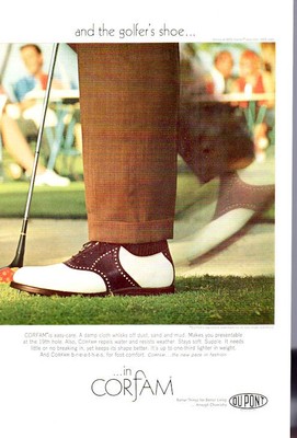 1965 Corfam PRINT AD Vintage Black & White Golf Shoes | eBay