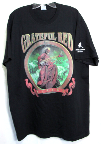 Grateful Red Grateful Dead Black Skeleton Guitar Alaska 1993 VTG T ...