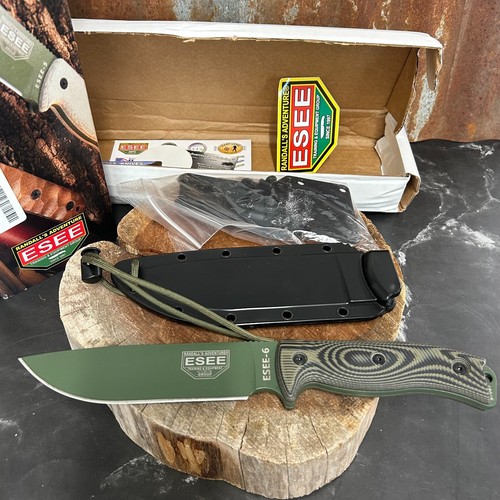 ESEE 6P Fixed Blade Survival Knife w/ OD Green/Black 3D G10 Handle ...