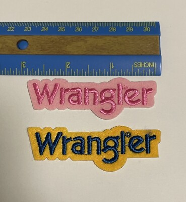 Wrangler Jean 2 Patches Sticker Nascar Blue Yellow Pink Embroidered ...