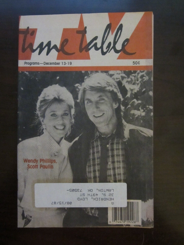 TV Guide Time Table Regional Magazine Dec 1986 Phillips Paulin Year in ...