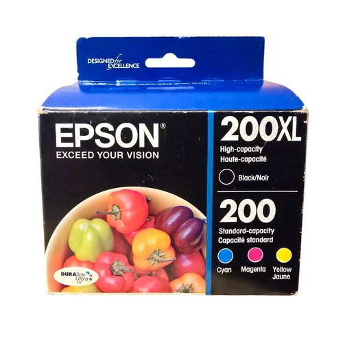 Epson T200XL-BCS 200 Black and Color Ink Cartridges Exp 10/2023 Sealed ...