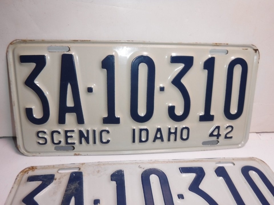 Vintage Idaho License plate 1942 Pair, 3A-10-310, Bannock County | eBay