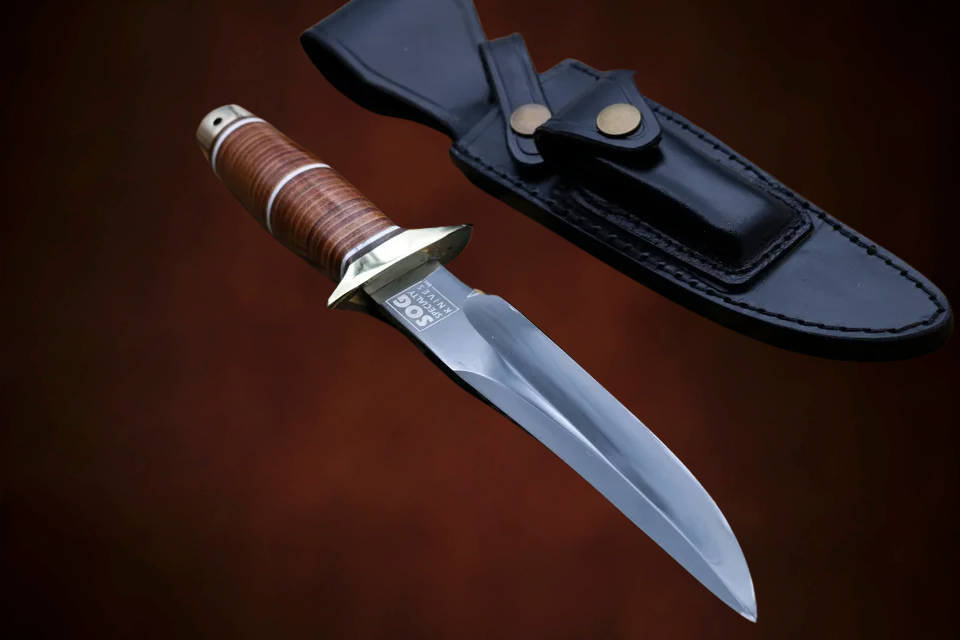 CUSTOM HANDMADE D2 STEEL SOG RECON BOWIE KNIFE WITH LEATHER SHEATH | eBay