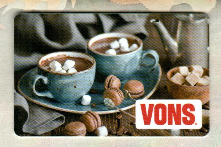 VONS Cookies & Hot Chocolate with Marshmellows 2016 Gift Card ( $0 ) | eBay