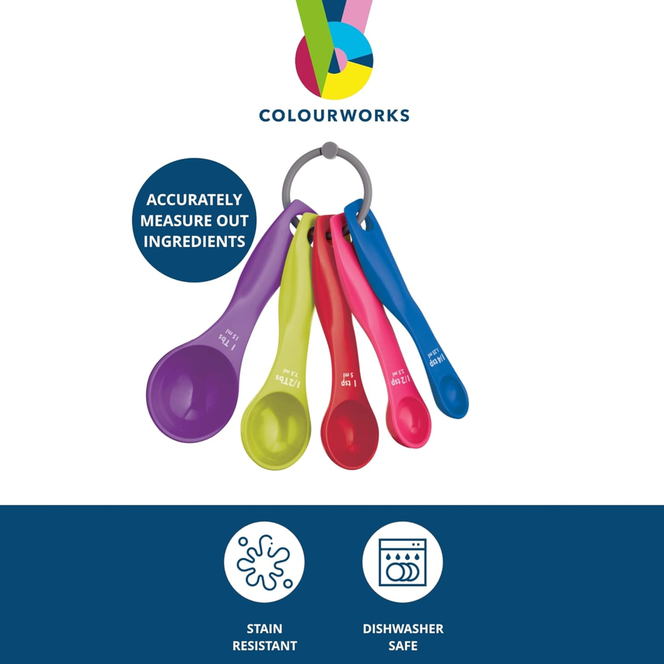 5Pcs Measuring Spoons Set Colourful Plastic Tablespoon Kitchen Utensil ...