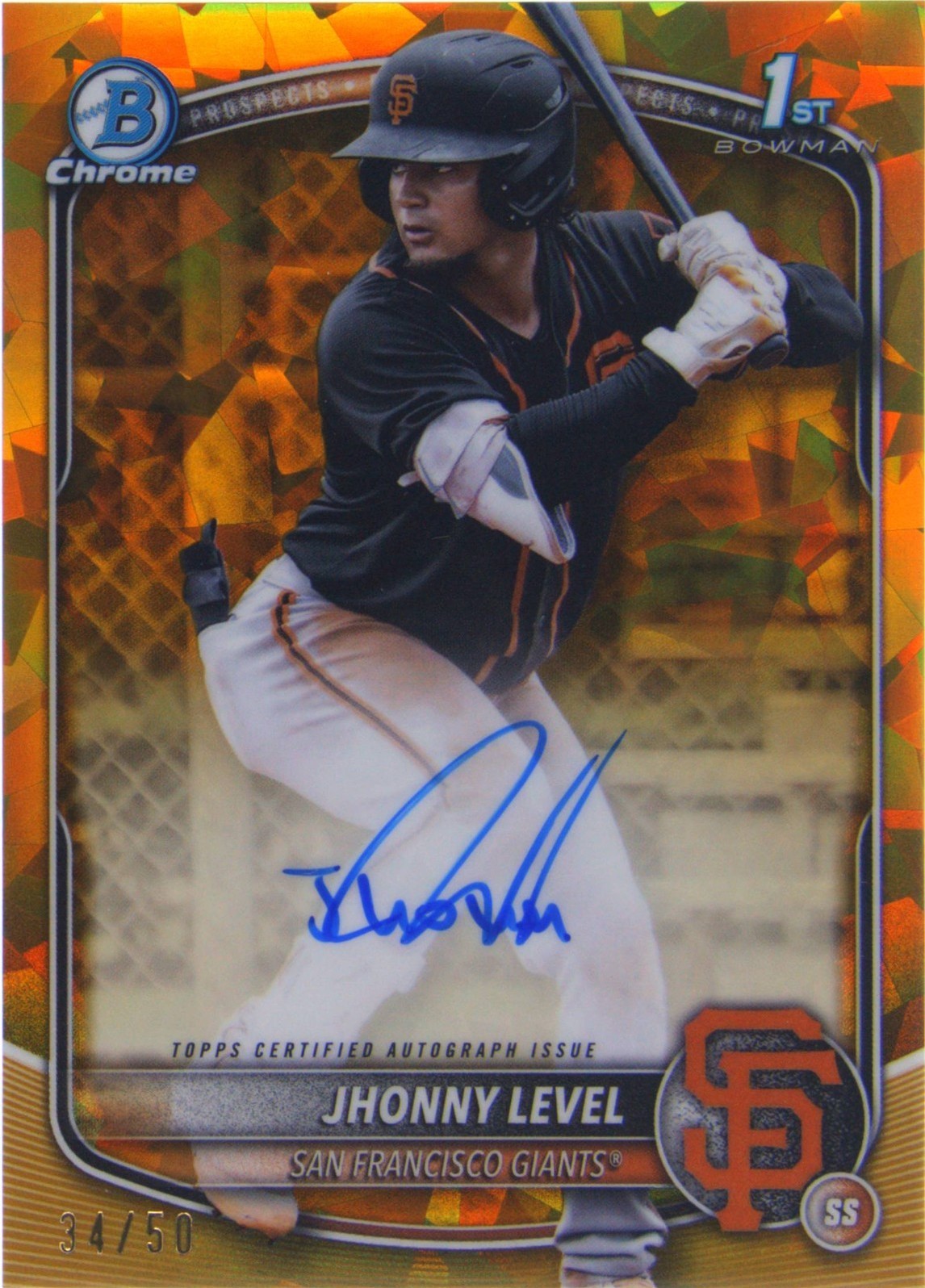 2025 Bowman Sapphire Edition - Chrome Prospect Autographs Jhonny Level ...