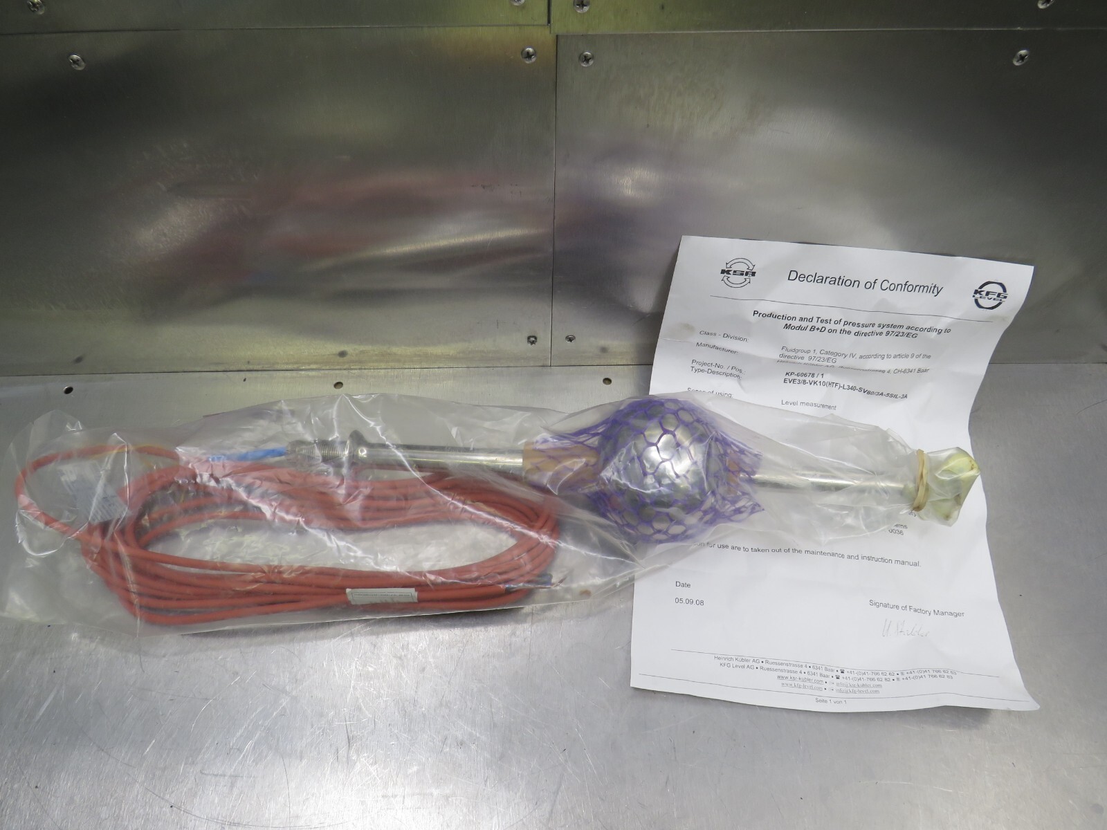 KFG Level EVE3/8-VK10(HTF)-L340-SV80/3A-5SIL-3A Level Sensing Element ...