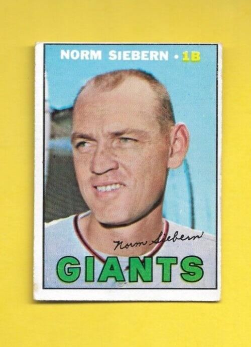 1967 Topps Norm Siebern #299 San Francisco Giants EX/EX/MINT FREE ...